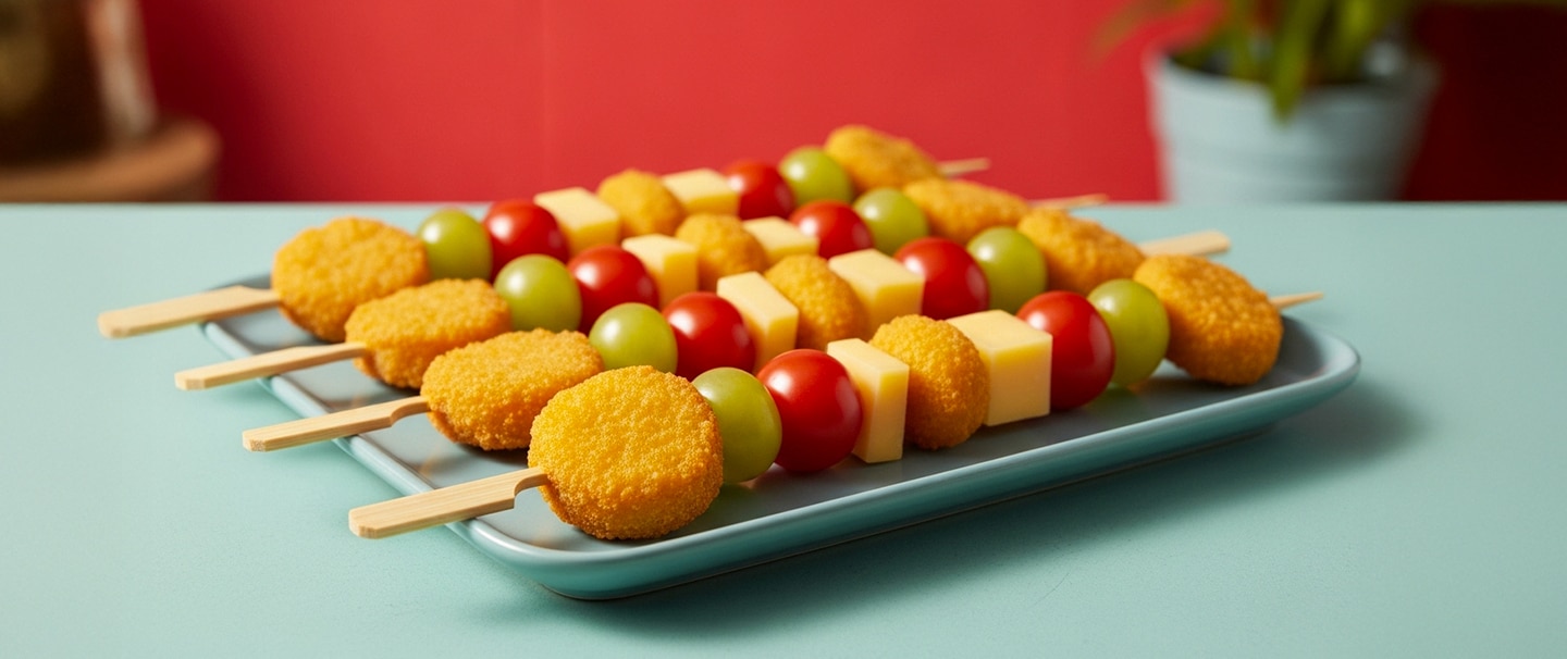 Cómo hacer pinchos mixtos: receta con nuggets de pollo